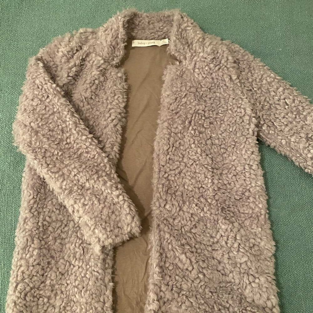 Anthropologie Purple Teddy Jacket - Gem